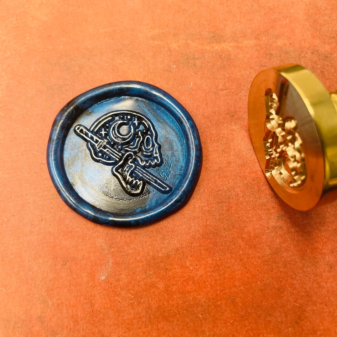 Skull&sword Wax Stamp, Wax Seal Stamp , Retro Stamps With Handle, Wax ...