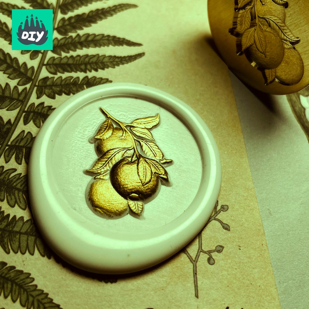 3D Orange Wax Stamp, Embossed Wax Seal Stamp, Stamp With Handle , Wax ...