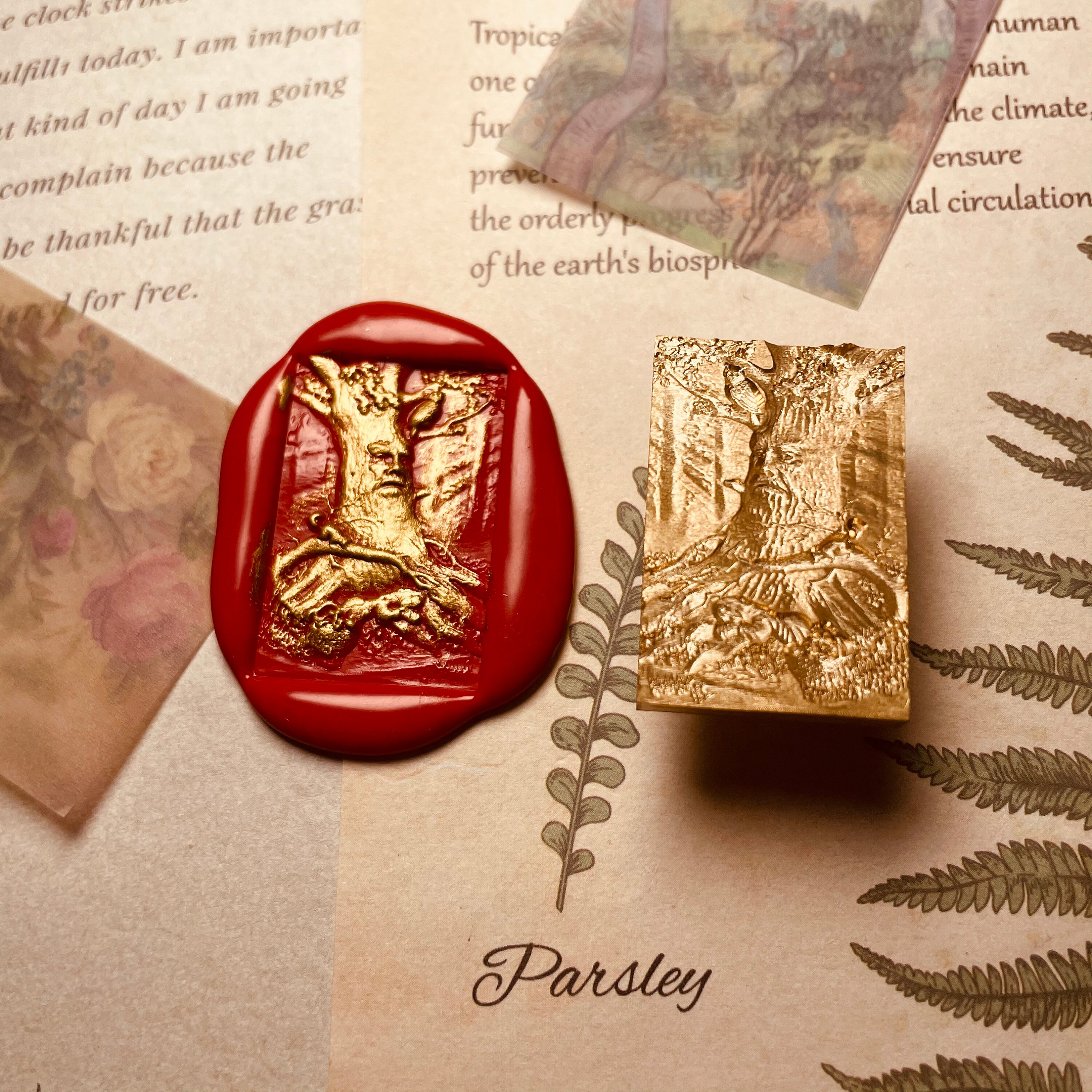 3D Tree Face Wax Stamp, Wax Seal Stamp Kits , Retro Stamps With Handle ...