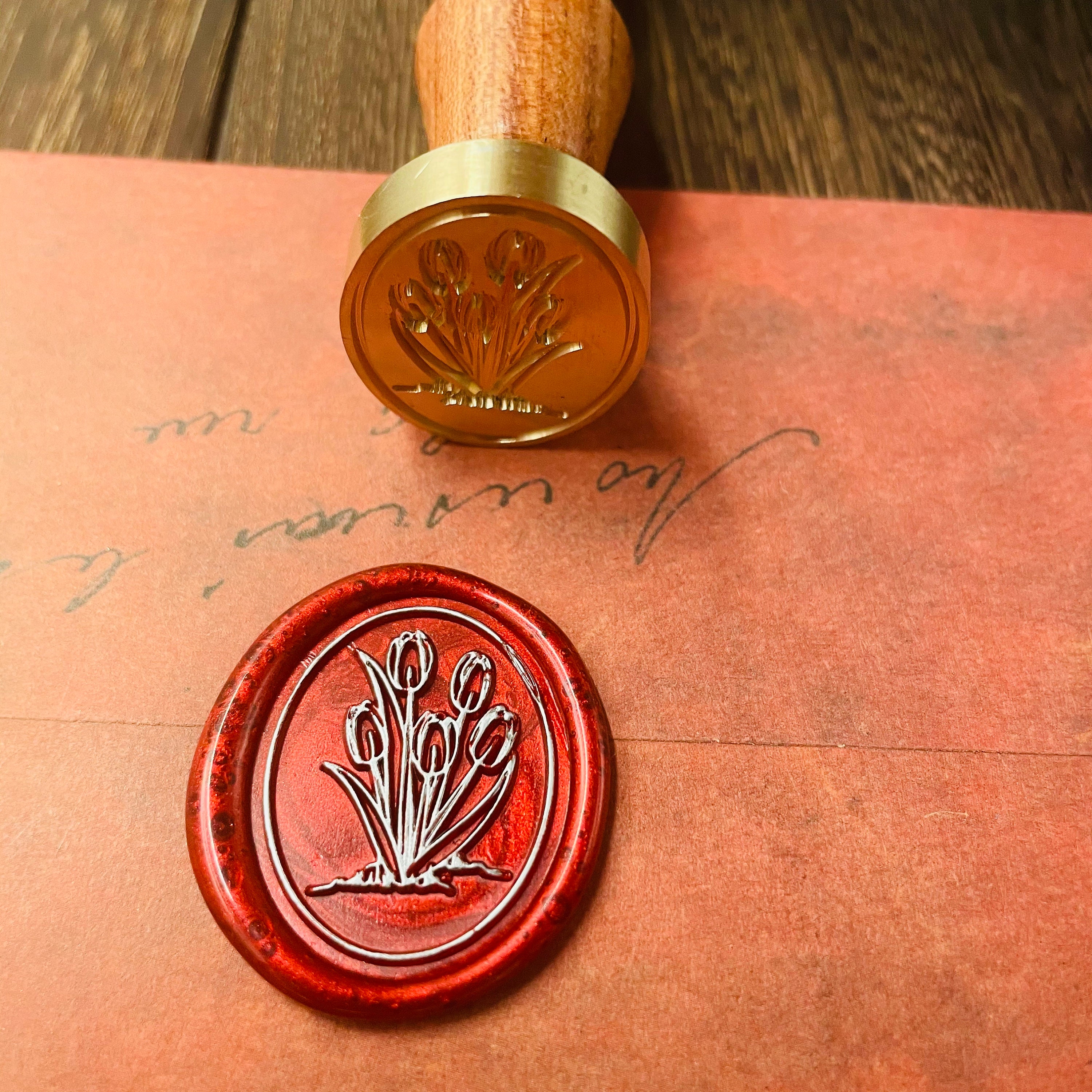 Tulip Wax Stamp Wax Seal Stamp Retro Stamps With Handle Wax - Etsy