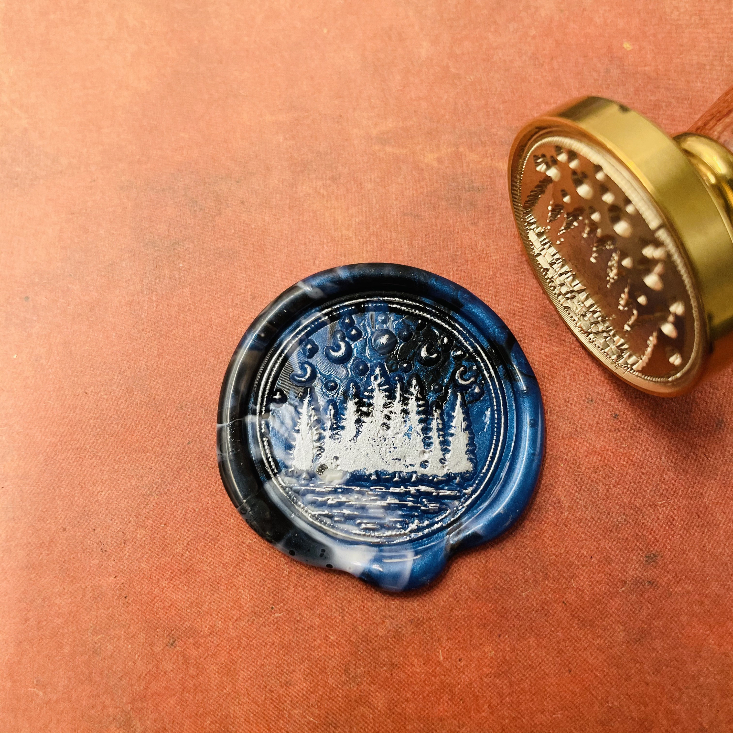 Winter Forest Wax Stamp Wax Seal Stamp Retro Stamps With - Etsy