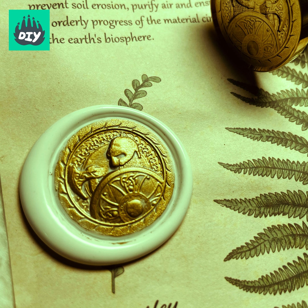 3D Warrior Wax Stamp, Embossed Wax Seal Stamp, Nordic Retro Stamps, Wax ...