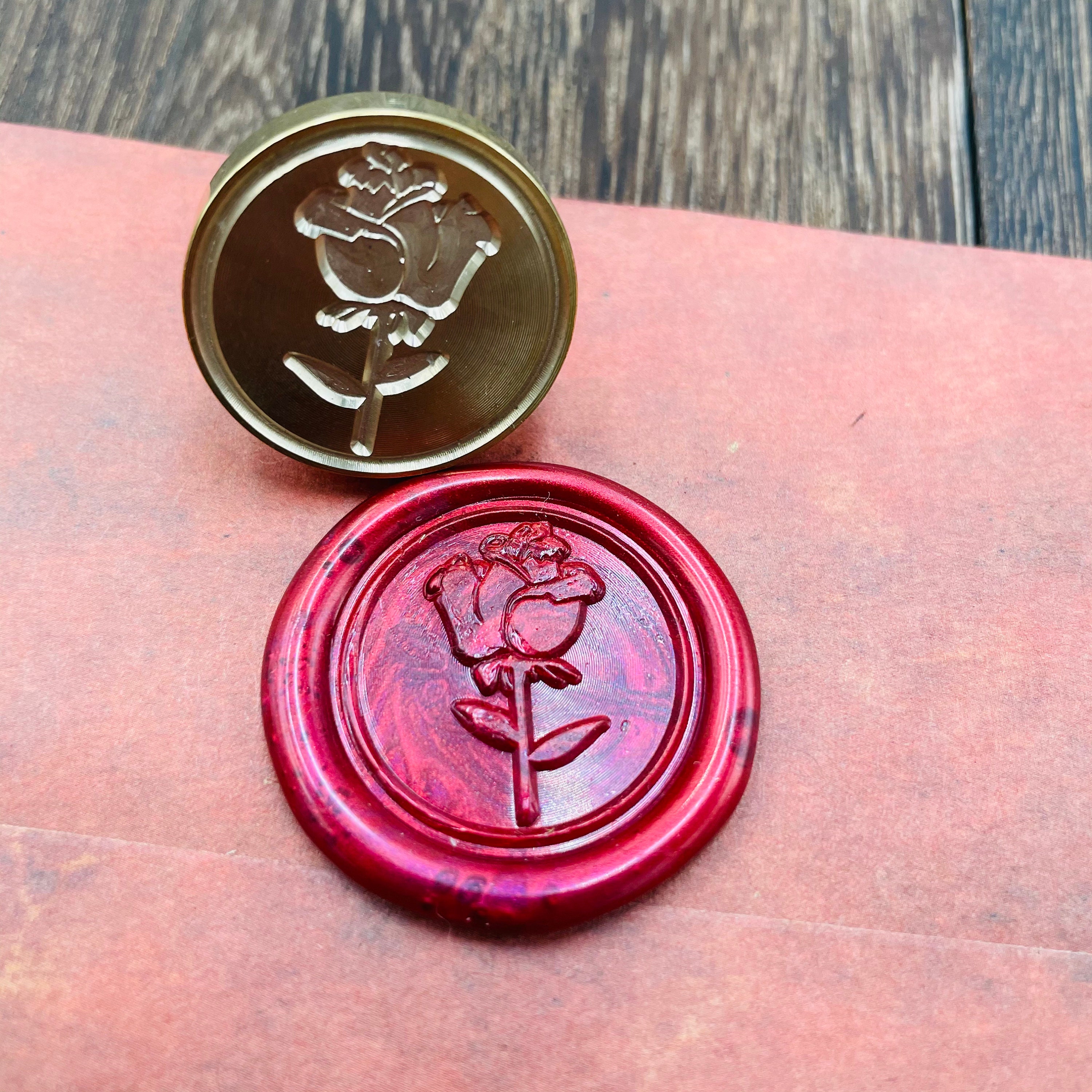 Roses Wax Stamp Wax Seal Stamp Retro Stamps With Handle - Etsy