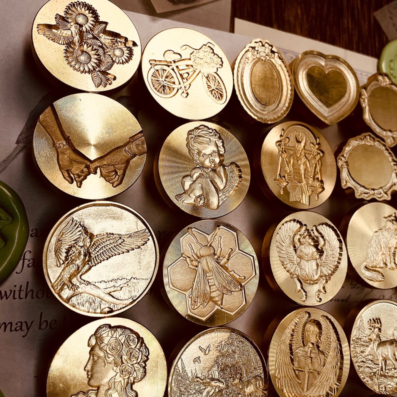 3D Embossed Wax Stamp, Wax Seal Stamp Kits , Retro Stamps With Handle ...