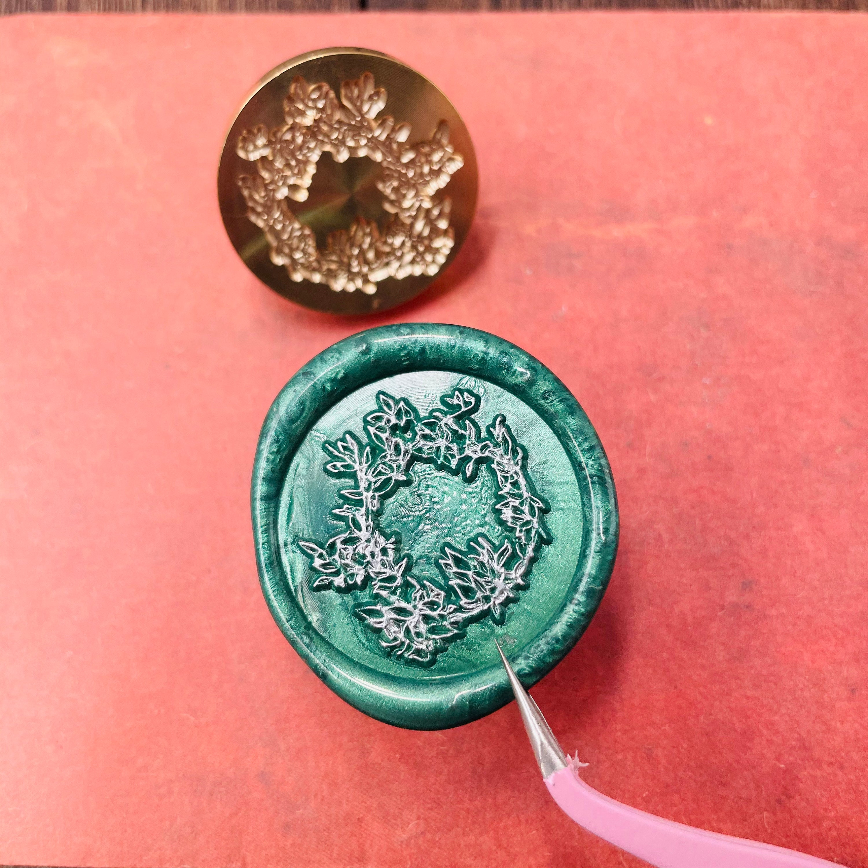 Wreath Wax Stamp Wax Seal Stamp Retro Stamps With Handle - Etsy