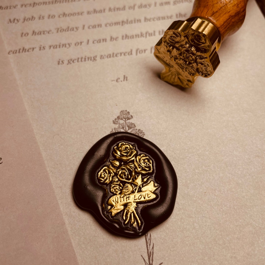 Rose&with Love Wax Stamp, Wax Seal Stamp Kits , Retro Stamps With ...