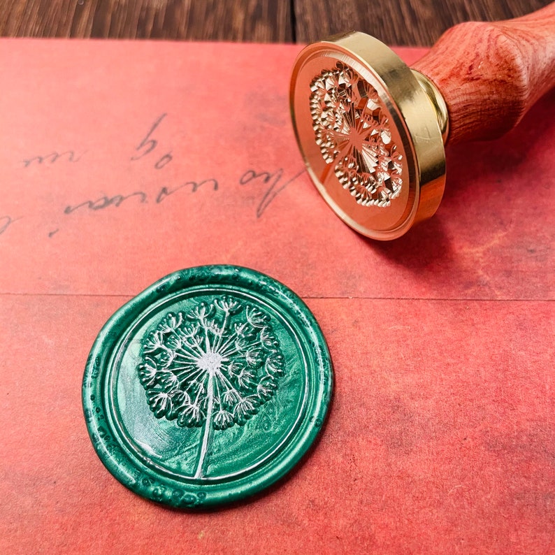 Dandelion Wax Stamp Wax Seal Stamp Retro Stamps With Handle | Etsy