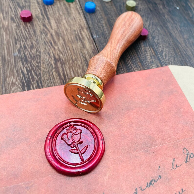 Roses Wax Stamp Wax Seal Stamp Retro Stamps With Handle - Etsy