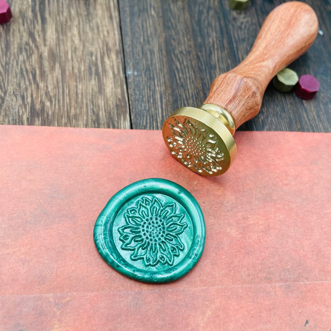 Sunflower Wax Stamp, Wax Seal Stamp, Retro Stamps With Handle, Wax Seal ...
