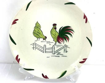 Blue Rooster Plate - Etsy