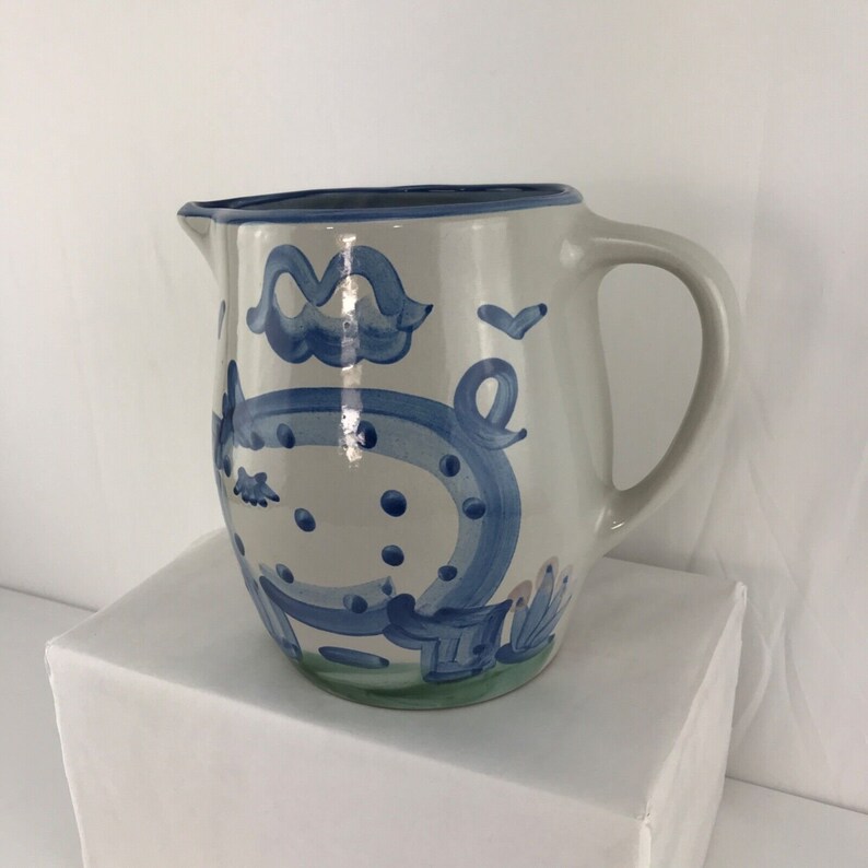 M.A. Hadley Pottery 7.25" Stoneware Pig Pitcher / Jug - Etsy