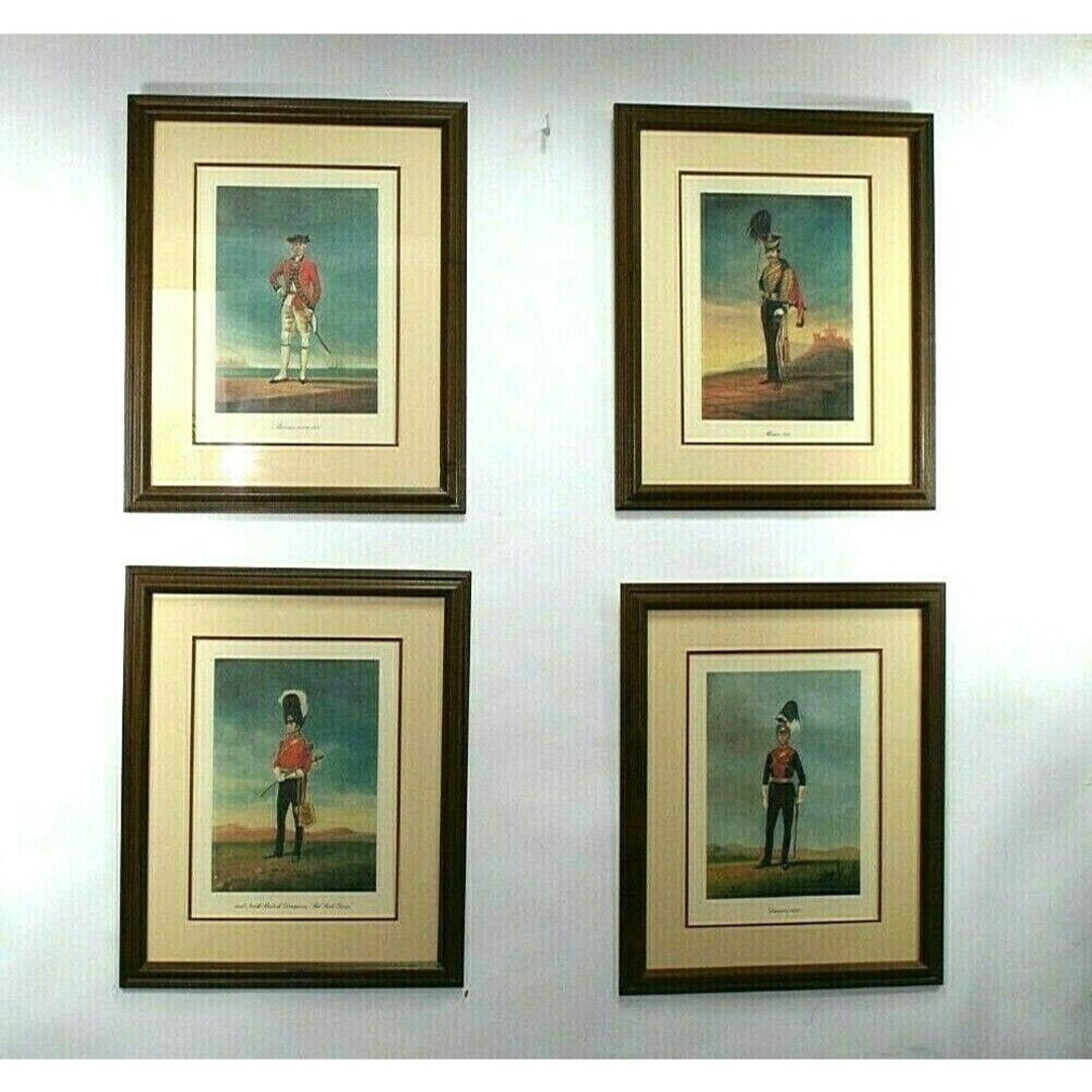 Antique Set of 4 Framed Soldier / Military Art Prints 24 X 20 - Etsy