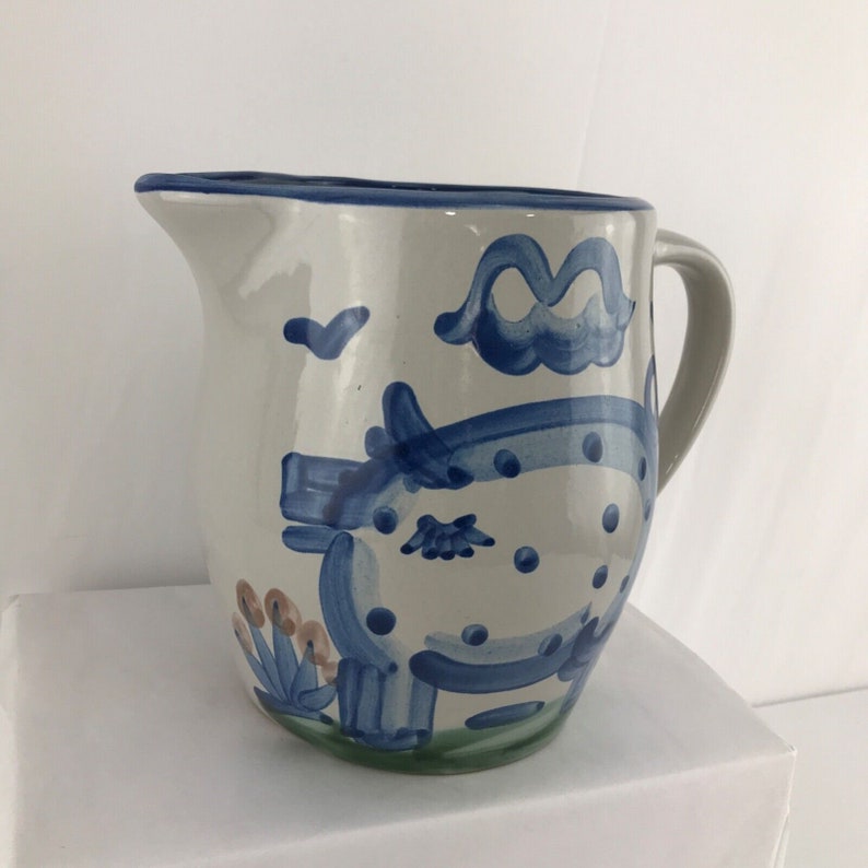 M.A. Hadley Pottery 7.25" Stoneware Pig Pitcher / Jug - Etsy