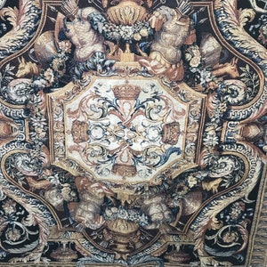 Medieval Art Woven Tapestry Wall Hanging Blue/ Brown & Tans 52" Wide X ...