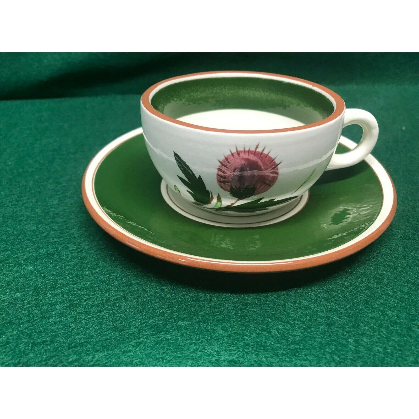 Vintage Stangl Pottery thistle Design Teacup and Saucer Multiple Sets ...