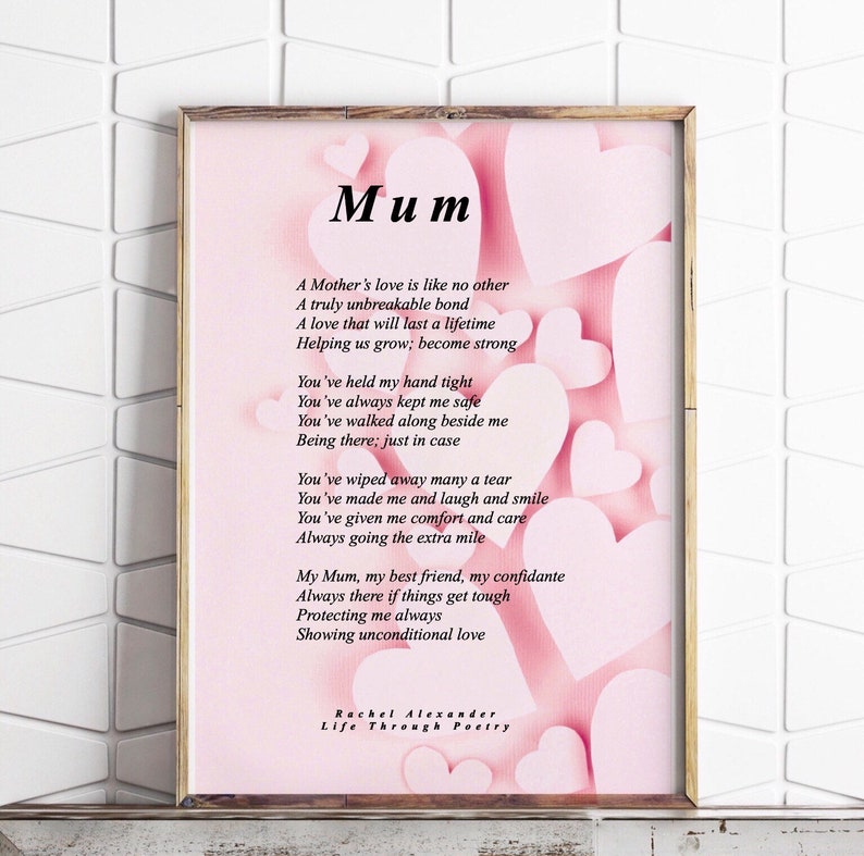 Mum Poem, Mothers Day Gift, Mom Poem, Mom Gift, Mum Gift, Gift for Mom ...
