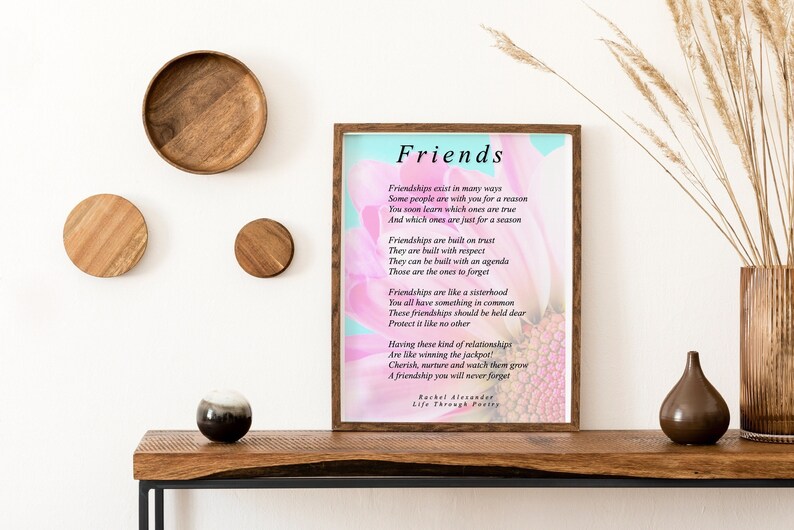 Best Friend Poem, Friendship Poem, Wall Art, BFF Gifts, Best Friend ...