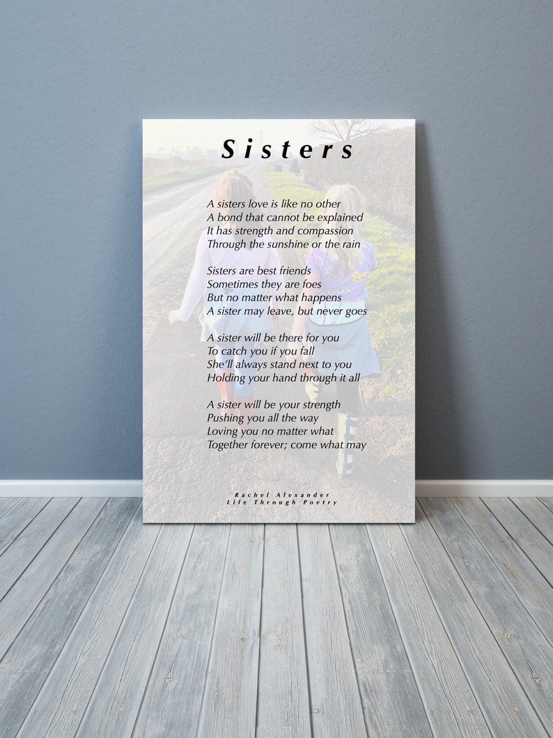 Sisters Poem, Sisters Wall Art, Sisters Gift, Sisters Wall Decor ...