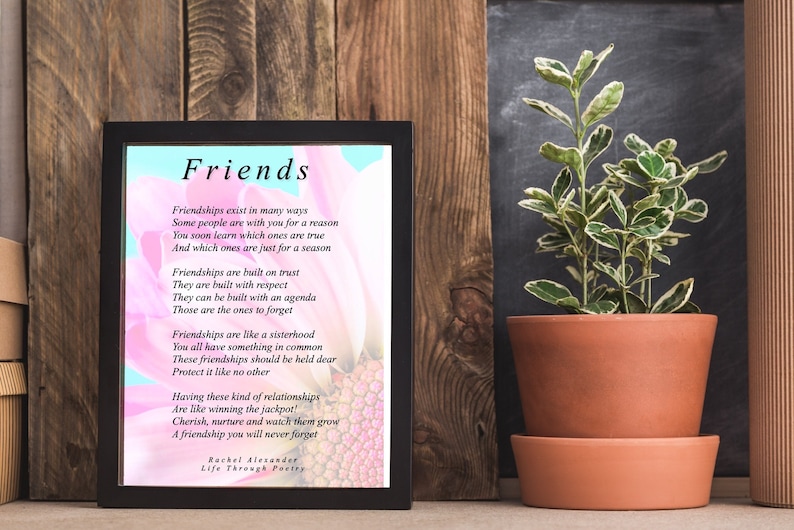 Best Friend Poem, Friendship Poem, Wall Art, BFF Gifts, Best Friend ...