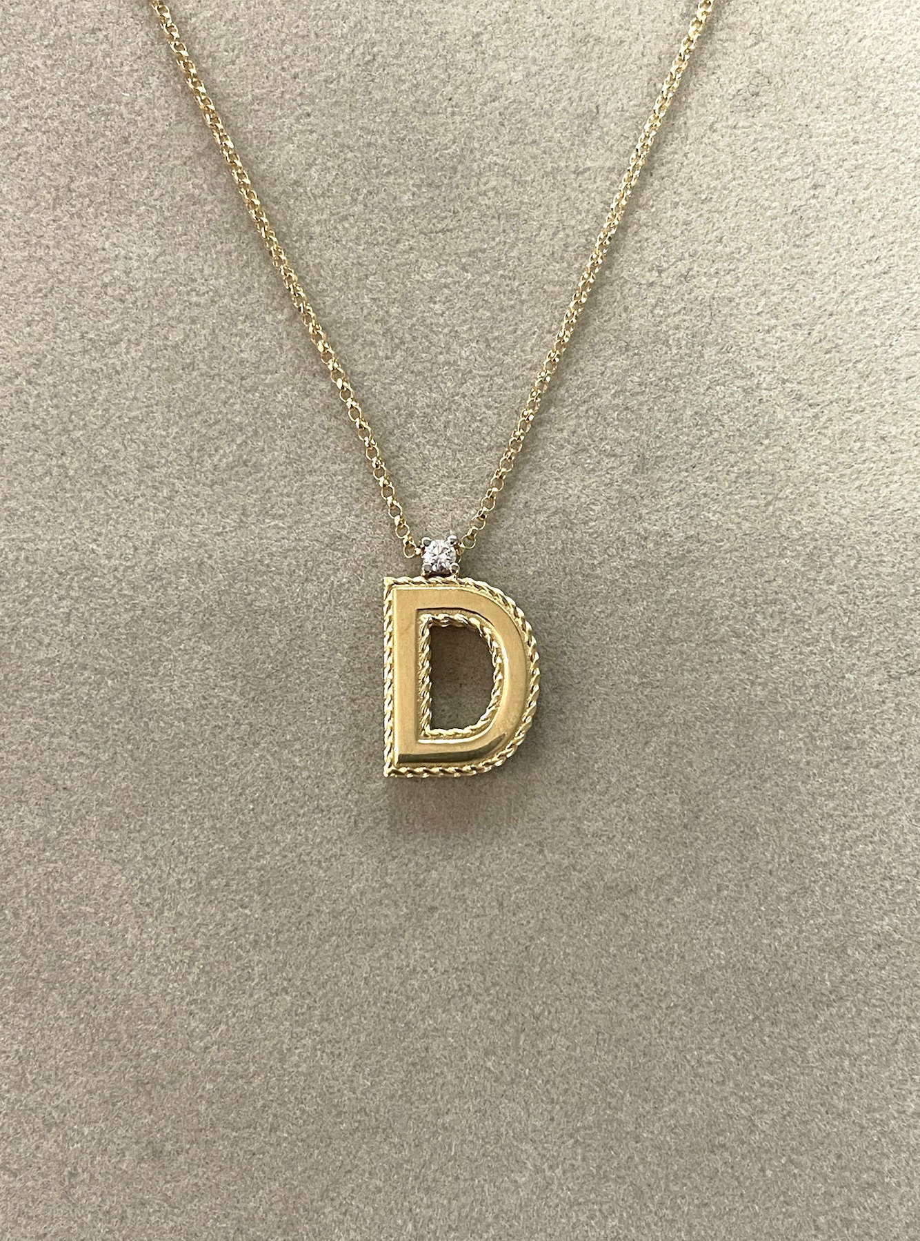 Custom 18K Yellow Gold Letter d Diamond Pendant - Etsy