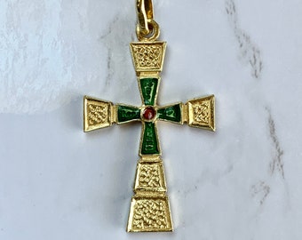 18k Italian Gold Cross - Etsy