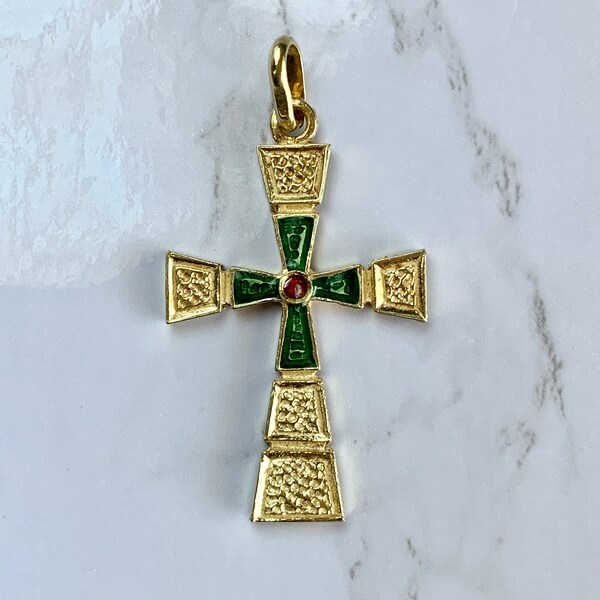 Red Enamel Cross - Etsy