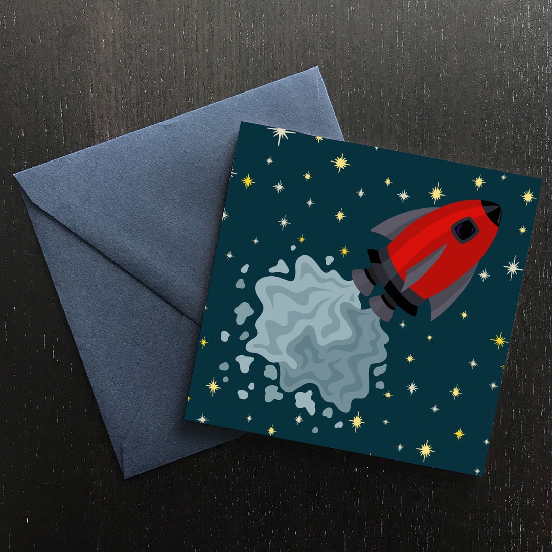 SPACESHIP CARD Adventure Artwork Space Theme Explore - Etsy