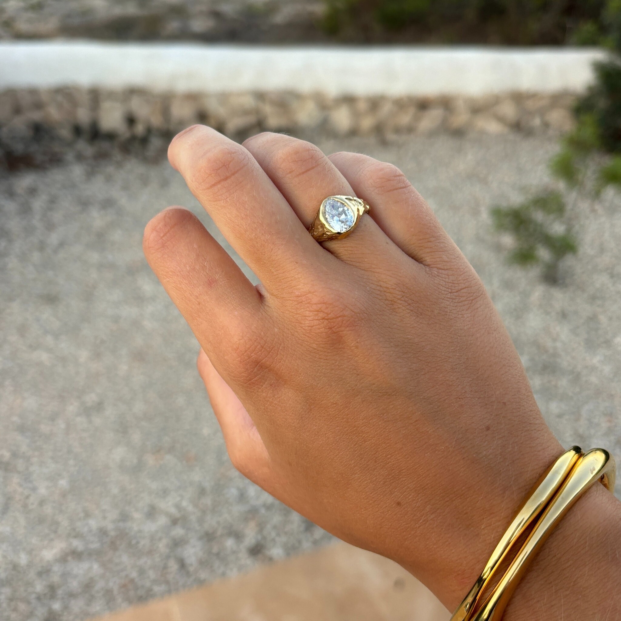 Handmade Gold Vermeil Pear Ring: Molten Stacking Jewelry - Etsy