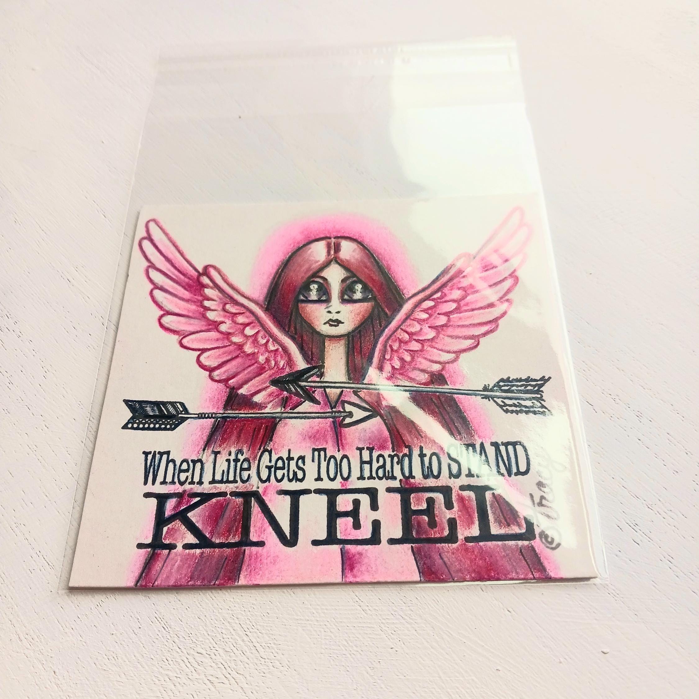 Angel Drawing Color Pencil Marker Pink Inspirational Spiritual Original ...