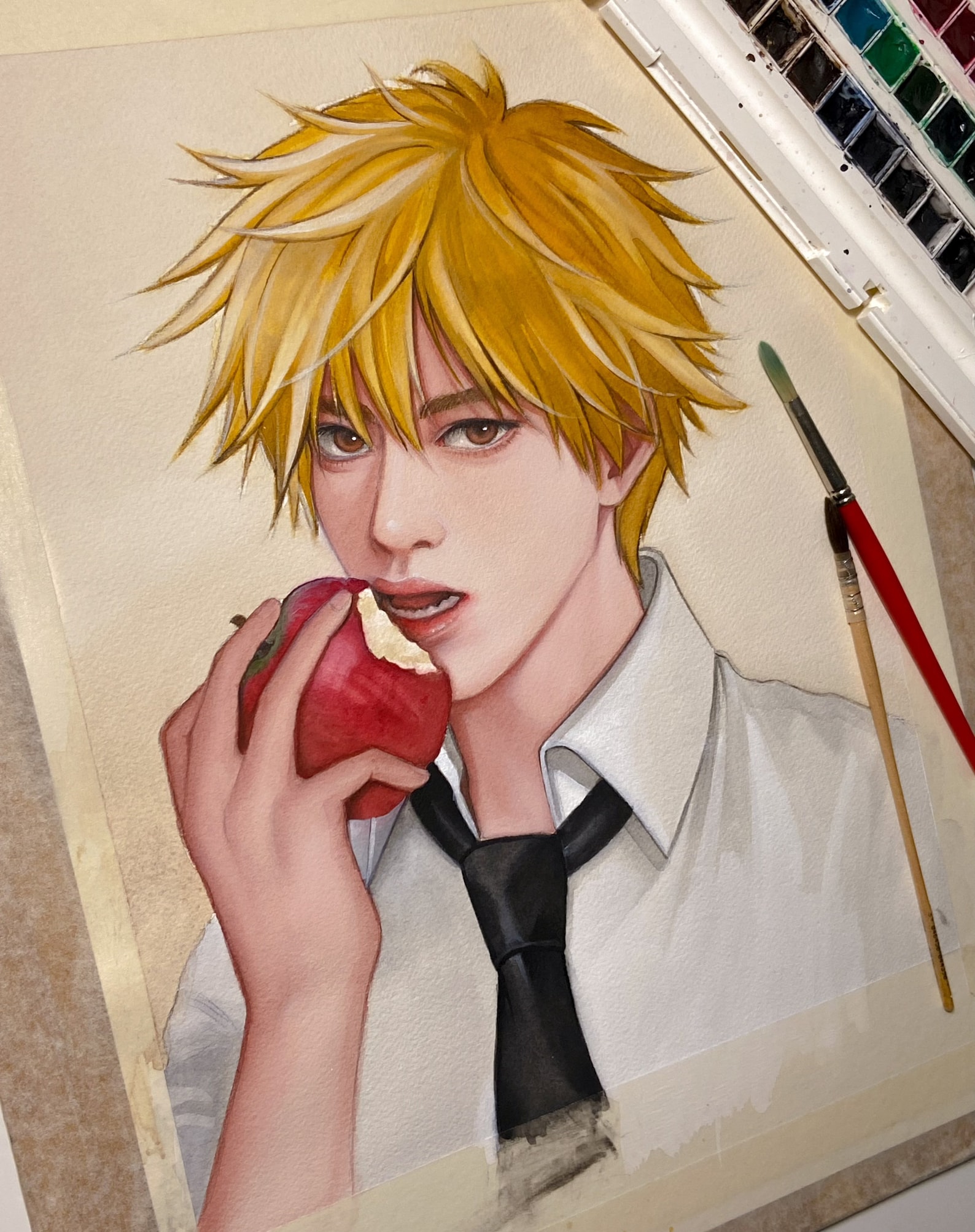 Anime Boy- Fanart Watercolor Painting - Etsy