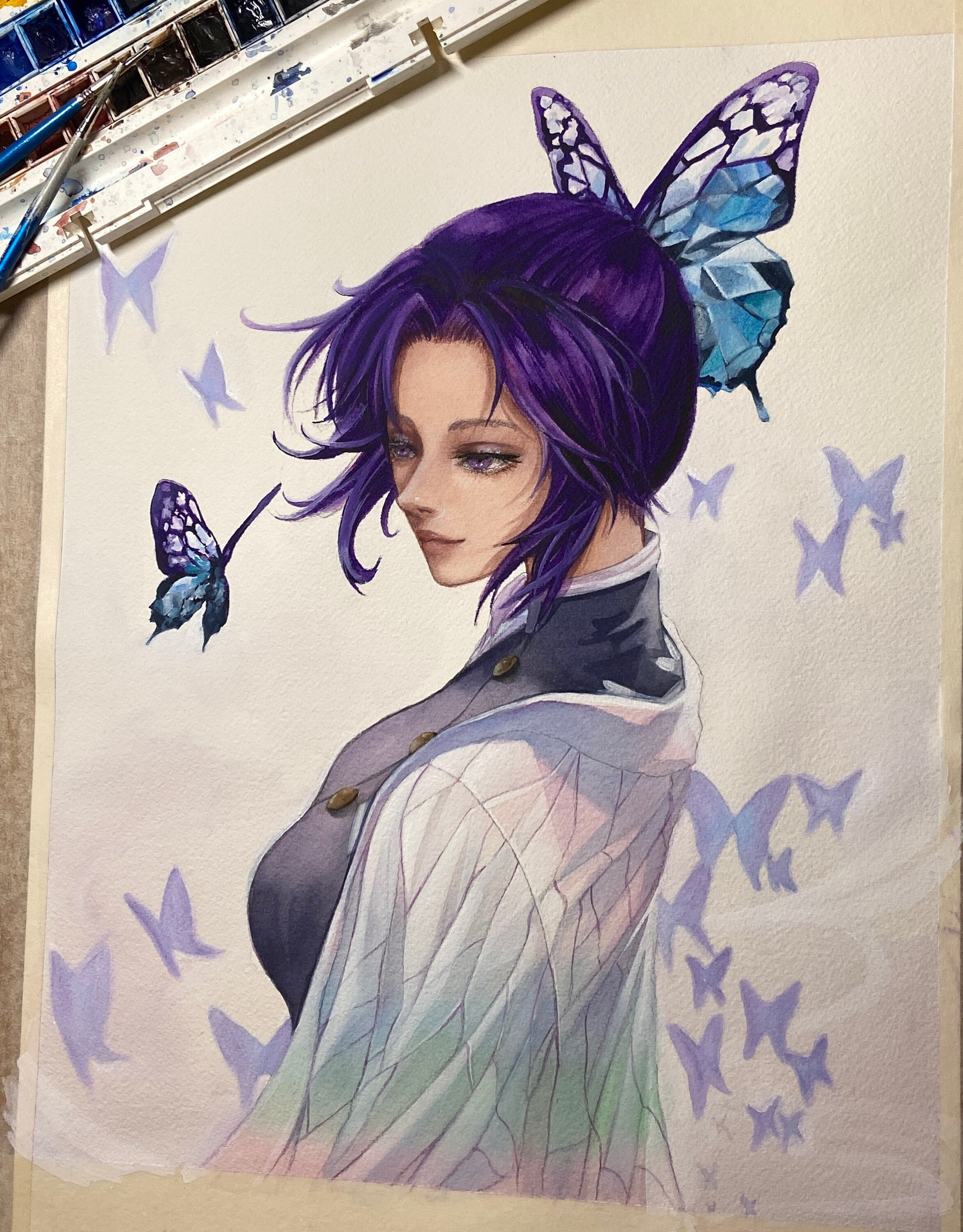 Butterfly Girl- Fanart Watercolor Painting - Etsy