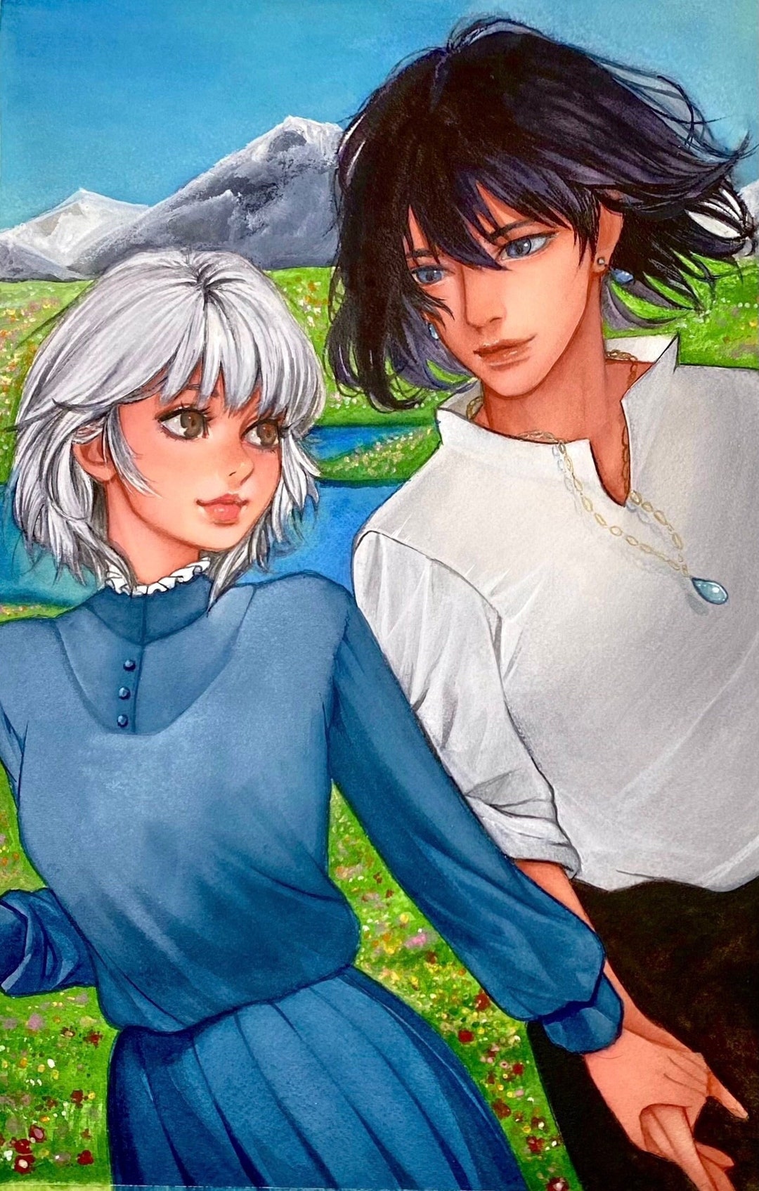 Howl and Sophie Fanart - Watercolor Painting - Etsy