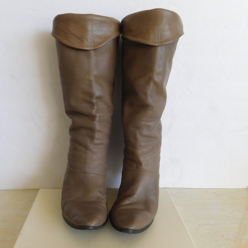 Slouchy Leather Boots Joyce of California High Heel 3 Inpointy Toe ...