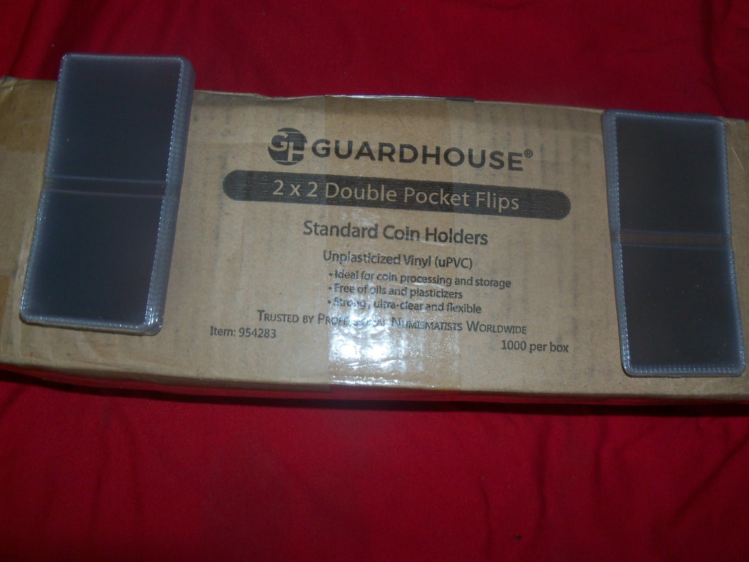 Ten 2x2 Coin Flips Coin Holder Thick 7 Mil 2 Pocket Unplasticized Un ...