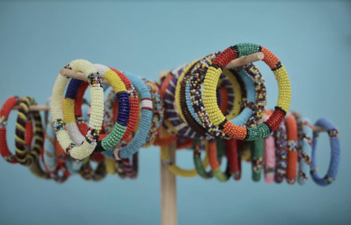 Handmade Beaded Bangle Bracelet - Etsy