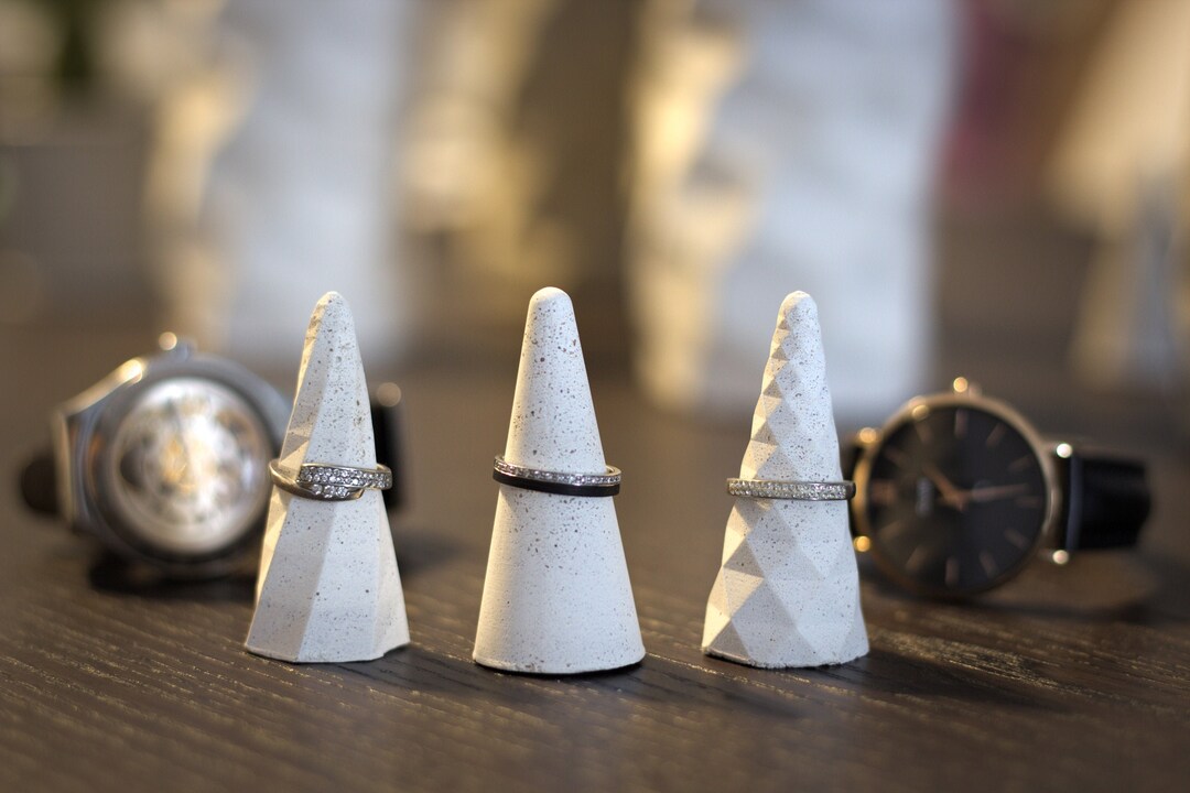 Set of 3 Ring Holder / Concrete Ring Storage - Etsy