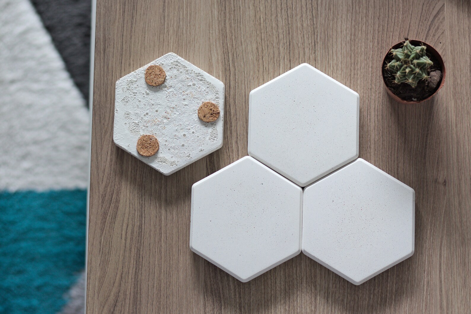 Concrete Coasters / Hexagon Coasters Set | Etsy