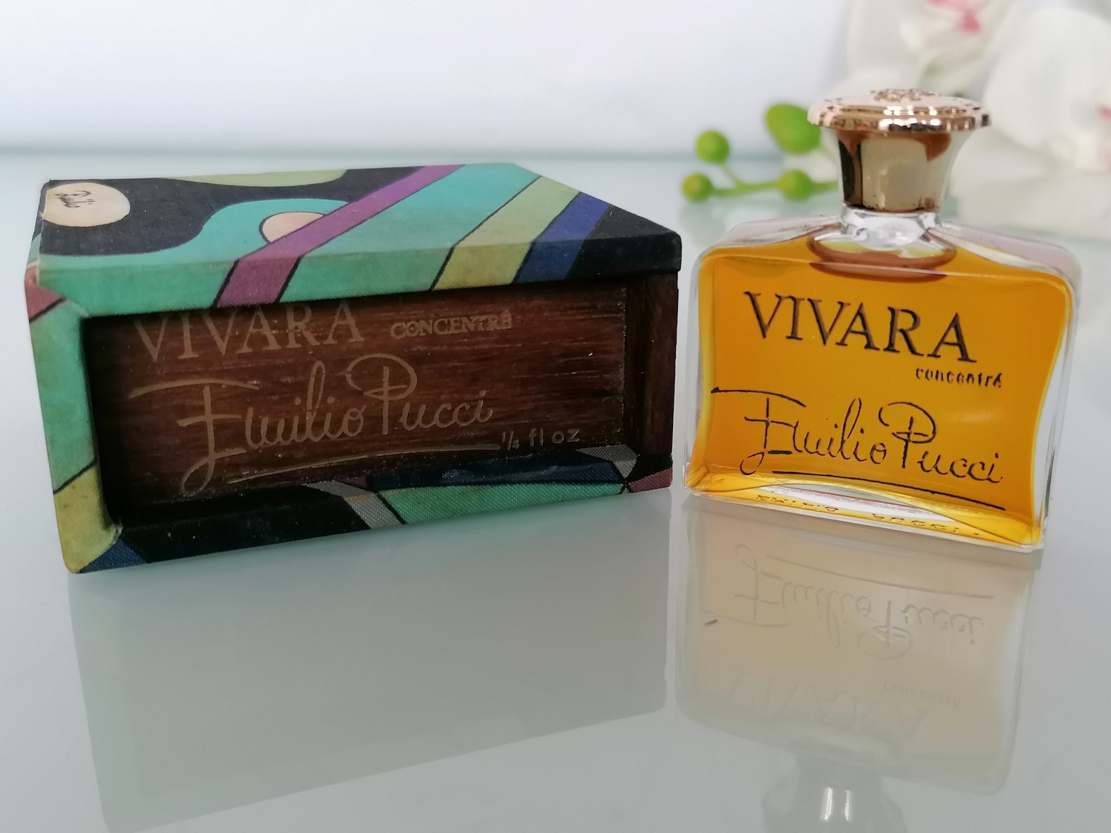 Emilio Pucci Vivara 1968 Perfume Concentre 1/4 Fl.oz Wooden - Etsy