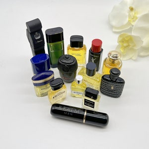 Lot of 14 Miniature Perfume , Vintage Men's Fragrance , Perfume Sampels ...