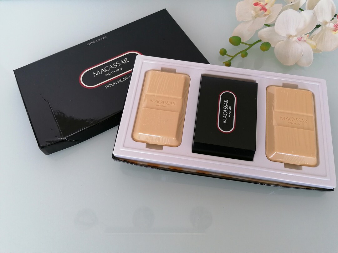Vintage Macassar Rochas ,perfumed Soap Set 3x100g/3x 3,5 Oz Men's ...