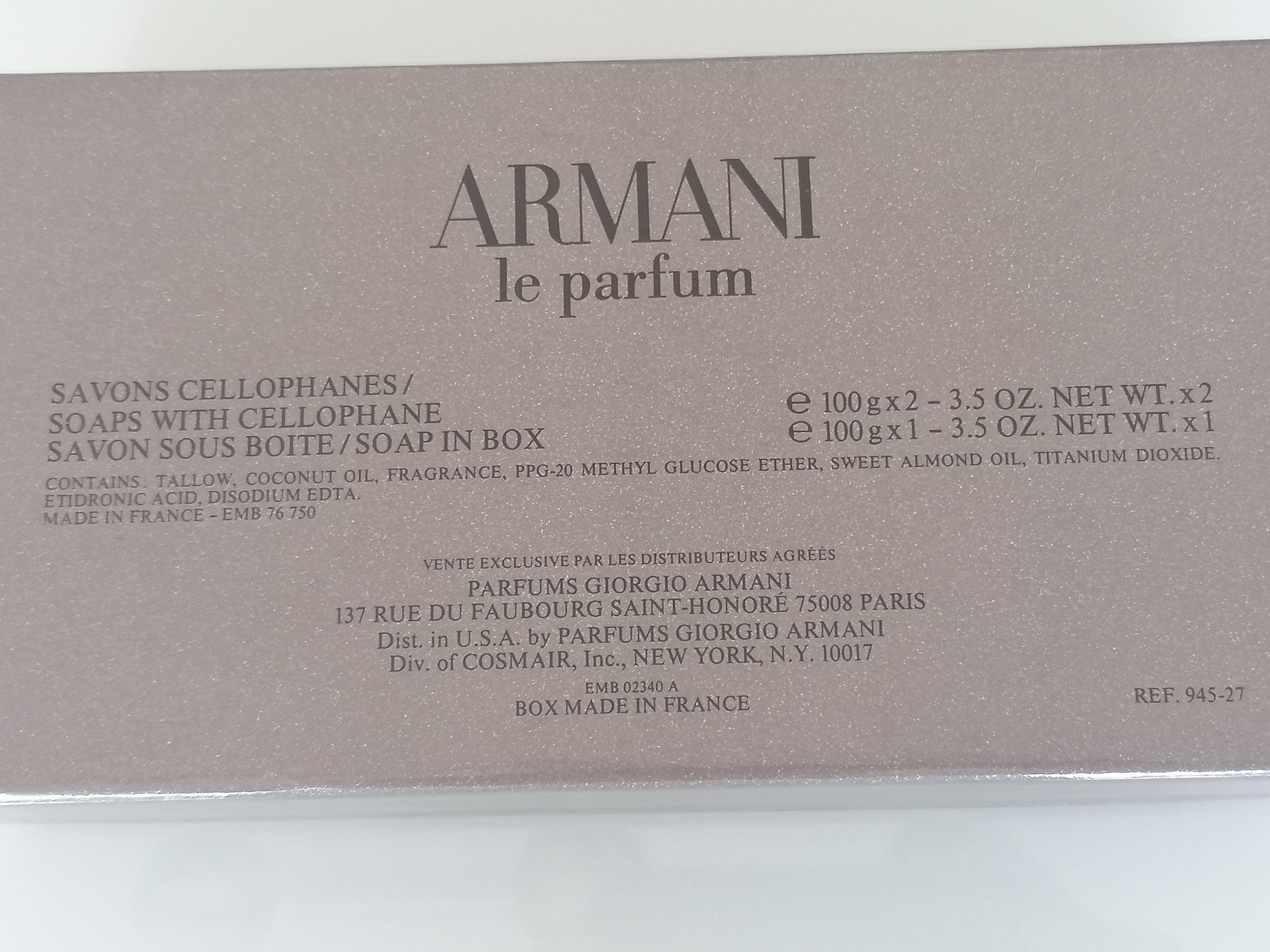 Armani Perfumed Soap Set 3x 100 G / 35 Oz Rare Vintage Soap | Etsy