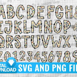 7 Sets of School Letters SVG School Letters PNG Bundle Back to School ...