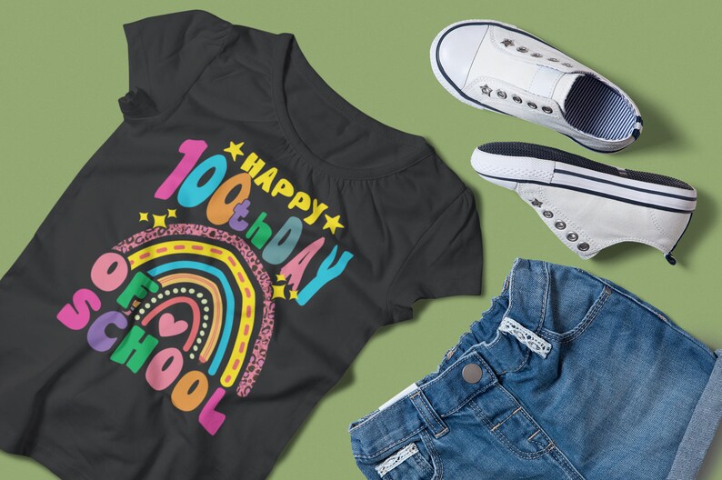 100 Days of School Rainbow Unicorn Bundle Design for Girls - Etsy