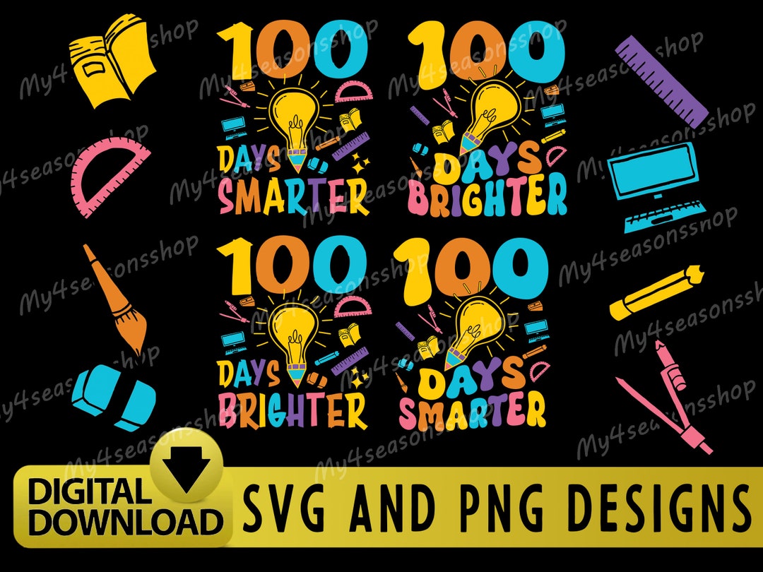 100 Days of School SVG Math Teacher , 100 Days Smarter Svg , 100 Days ...