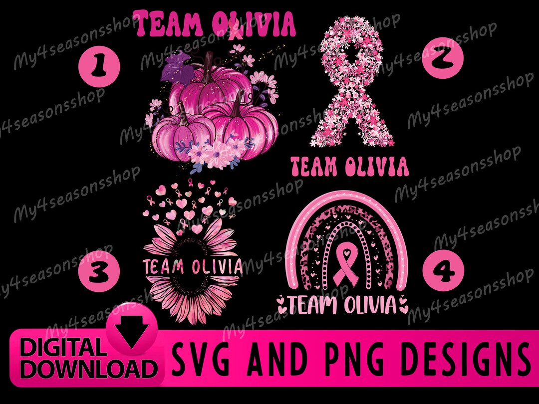 Custom Breast Cancer Team Svg and Png,personalized Breast Cancer ...
