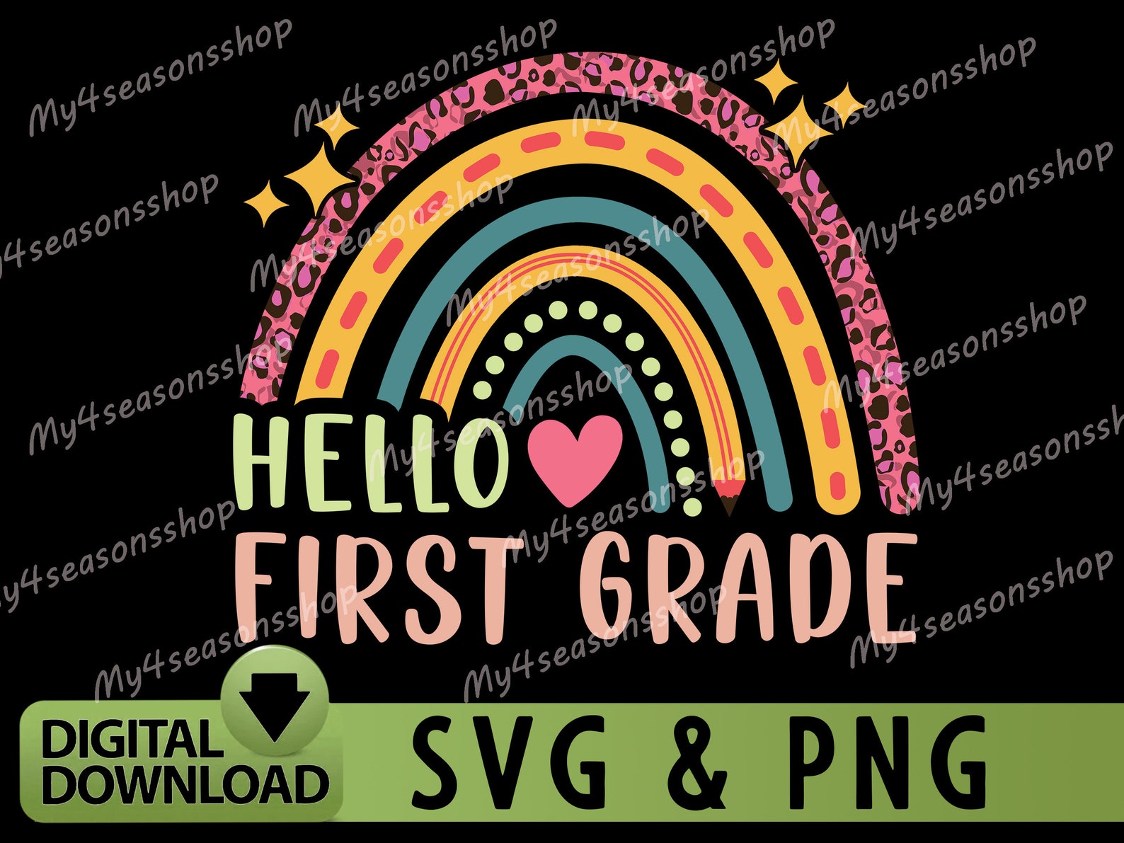 Hello First Grade Rainbow SVG, Back to School Png Bundle 2023 1st Grade ...