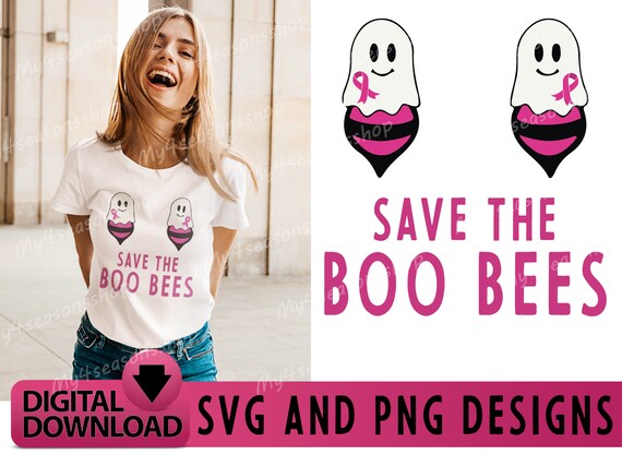 Breast Cancer Awareness Svg Save the Boo Bees Png Breast - Etsy