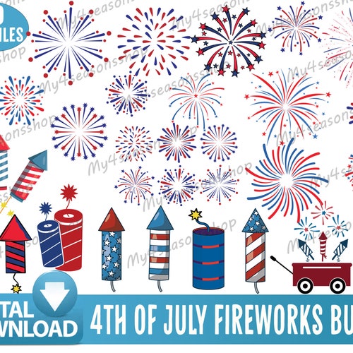 4th of July Fireworks SVG Epsdxfai and Png. Vector Files - Etsy