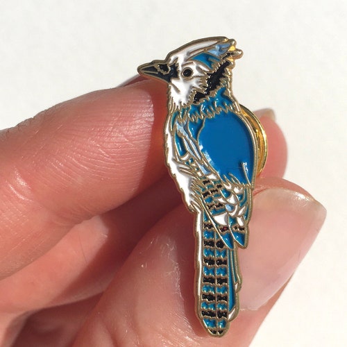 Hard Enamel Pin Steller's Jay Silver Plated Brooch Blue - Etsy