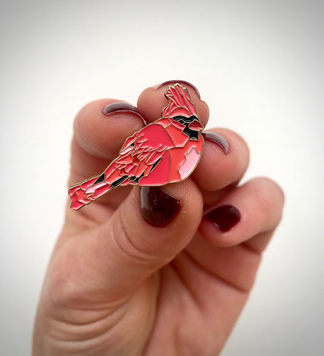 Cardinal Enamel Pin/bird Jewelry - Etsy